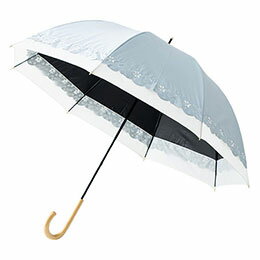 裏ブラックコーティングシリーズ/遮光&遮熱に優れた晴雨兼用傘/バードケージタイプ人気モチーフの「シマエナガ」さんをヒートカットで抜いて、その裏にオーガンジー風の透け感のある30デニールのナイロン生地を切継ぎしたシンプルながらもかわいい黒コー...