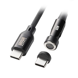 マグネットで着脱が簡単。コネクタの向きを自由に動かせるUSB Type-Cケーブル。耐久性の高いメッシュ構造。2m。●ネオジムマグネットコネクタを採用しており、片手で簡単に接続・取り外しができ、充電やデータ転送をスムーズに行えます。 ●スイ...