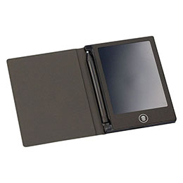 ノート型電子メモパッド液晶にカバーの付いたノート型。 手のひらサイズの電子メモパットです。メーカー品番 : ST150 内容物 : 本体(約117×88×8mm)×1 素材 : ABS・PU・PP 生産国 : 中国 パッケージ形態 : 化粧...