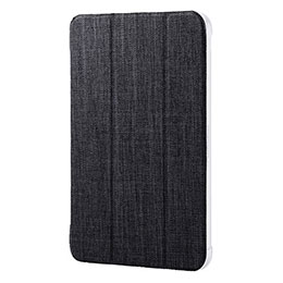 iPad mini(A17 Pro) フラップケース 薄型軽量 ファブリック 背面クリア ブラック■どんなシーンにも使いやすいファブリック生地を採用!軽さを重視する人におすすめの極限まで薄さにこだわったフラップケースです。 ■動画視聴やタイ...