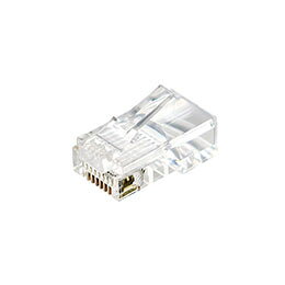 自作用RJ45コネクター Cat5e 単線ヨリ線両対応 100個入 クリア■LANケーブルの自作に。Cat5e用のRJ45コネクター100個入りです。 ■Cat5eの単線ケーブルおよびヨリ線ケーブルの両方に対応しています。 ■サビに強く信号...