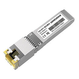 光ファイバーをRJ45に変換!10G対応SFP+ポートを持つスイッチングHUBなどのネットワーク機器に取り付け可能な10GBASE-T変換モジュールです。 本製品を介してCAT6A RJ45 LANケーブルで10GBASE-T対応LANポー...