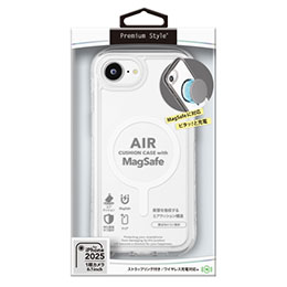 各種MagSafeアクセサリーに対応した360°エアクッション構造でiPhone本体を衝撃から守るiPhone 16e用 エアクッションケース「PG-25KMA04CL」は、各種MagSafeアクセサリーに対応した360°エアクッション構造...