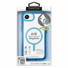 各種MagSafeアクセサリーに対応した360°エアクッション構造でiPhone本体を衝撃から守るiPhone 16e用 エアクッションケース「PG-25KMA07BL」は、各種MagSafeアクセサリーに対応した360°エアクッション構造...