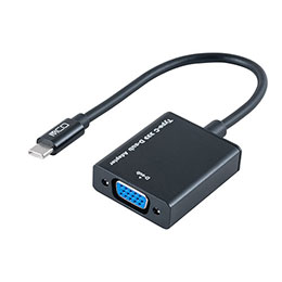 USB Type-CをD-subに変換し映像を出力●Type-CからD-sub15ピンに変換 USB Type-CをD-sub15ピン(VGA端子)に変換します。 プロジェクターや液晶モニターへ接続するだけでお使いいただけます。 ●複製表示...