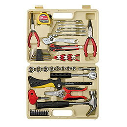 45pcs工具セット45PCSの厳選工具をセットアップ。 備えて安心、使って便利なツールセット。 持ち運びに便利な収納ケース付き。メーカー品番 : TS-45 セット内容 : ラチェットハンドル(差込角…9.5mm)、エクステンションバー(...