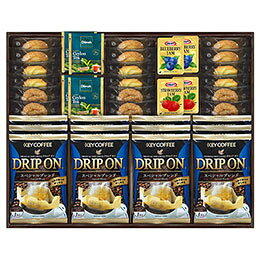 ドリップコーヒー&セイロンティーと3種類のクッキー詰合せキーコーヒードリップオンと3種類のクッキーに紅茶と、ティタイムを楽しく過ごせるギフトです。内容物 : キーコーヒ-ドリップオン8g×12、プチクッキー(リング・ペカン・カシュー)×各6...