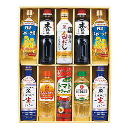 キッコーマン&調味料バラエティセット出番の多い調味料のセット。メーカー品番 : KSM-80N 内容物 : 日清キャノーラ油350g・サンビシ本醸造しょうゆ500ml各2本・キッコーマンいつでも新鮮しぼりたて生しょうゆ2本・キッコーマンいつ...
