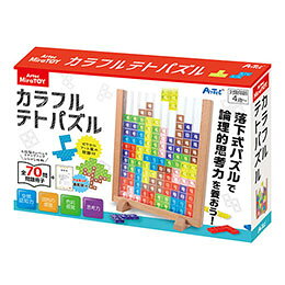 落下式パズルで論理的思考力を養おう Artec MiraTOYシリーズのカラフルテトパズルです。 7色の半透明なピースを組み合わせて遊べるパズルです。 ピースの凹凸を組み合わせてあそんだり、形と色の組み合わせを考えて問題に挑戦します。 レベ...
