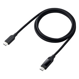 電力ディスプレイ付きケーブル USB-C-USB-C 240W なめらか 1m ブラック■充電状況がひと目で分かる、電力ディスプレイ付きのUSB Type-C(TM)-USB Type-Cケーブルです。 ■コネクター部に搭載されたディスプレ...