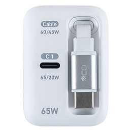 ケーブル忘れの心配なし 巻取り式ケーブル内蔵巻取り式USB Type-Cケーブル内蔵でこの1台で充電可能 持ち運びに便利なコンパクトサイズ 便利なType-C 1ポート搭載 接続するだけで自動的に最適な電圧・電流で充電可能 温度感知機能搭載...
