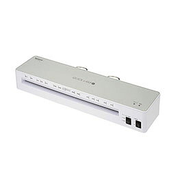 消費電力を抑えたエコ仕様 簡単操作2本ローラータイプ。 電源を入れて約104秒で1枚目が完成する、クイック・ラミネートが可能。 ウォームアップ約60秒、A4加工速度約44秒。 100μm専用ラミネータ。(薄紙・厚紙対応) ローラーフリーレバ...
