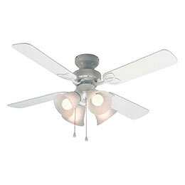 シーリングファン照明機器 シーリングファン●定格電圧 : 100V ●電球別売 : 60W×4灯まで ●ACモーター ●ファン消費電力 : 26W ●材質 : 鉄(本体)、MDF(羽根) ●重量 : 5.6kg ●本体カラー : ホワイト ...