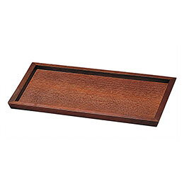 Hiブラウン 長角 どんぶりトレイ (約30×19.9×H1.5cm)シックなブラウン色の木製どんぶりトレイです。 画像の陶器はイメージです。●サイズ : 約30×19.9×H1.5cm ●保証期間 : 初期不良対応 ●生産国 : 中国