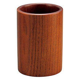 丸型箸立 大サイズ (約φ9.5×H13cm)ナツメ材をくり抜き加工した、シンプルで汎用性の高いシックな卓上備品です。 本来の使い方の他、ペン、箸、カトラリー、スティックものなどの　販売陳列備品にもどうぞ。 ペン立てなどステーショナリーとし...