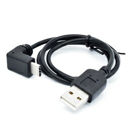 3.0A急速充電/通信対応 垂直L型TypeCケーブル (ブラック)