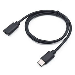 充電・通信対応 TypeC延長ケーブル 0.5m JSC-046BK