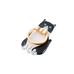 リボンでおめかししたアニマルたちと、いつでも一緒。 背面に貼りつけてスマートフォンの落下を防ぐ、リング部分のリボンが蝶ネクタイのようにかわいいフィンガーリング。