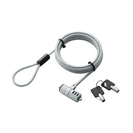 ノートパソコン、液晶モニタのセキュリティスロットにセットすることによりノートパソコン、液晶モニタを盗難から守ります。