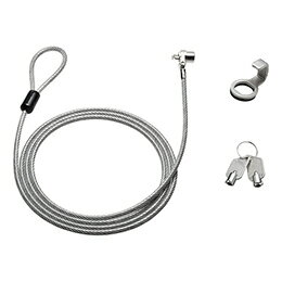 ケーブルロック付きセキュリティワイヤー。