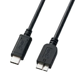 USBタイプC-microBのUSB3.1ケーブル1mブラックUSB認証取得品