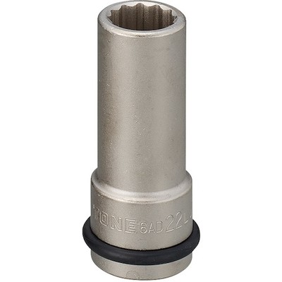 TONE インパクト用ソケット(自動車整備用) ヘッドボルトフライホイルソケット 22mm 6AD-22Lメーカー：TONE(株)【特長】●クランクシャフト後端に取付けられている鉄製の円板(フライホイール)のボルト着脱専用ソケットです。【用...