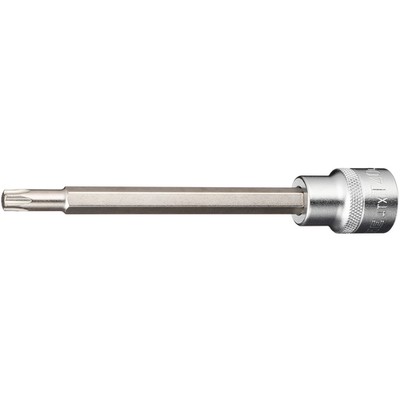 TONE ヘックスローブソケット ロングトルクスソケット(強力タイプ) T40 先端寸法6.60mm 4TX-T40Lメーカー：TONE(株)【特長】●強力ロングタイプです。●早回しに便利なローレット加工仕上げです。【用途】●T型トルクスね...