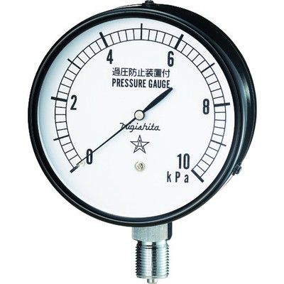 右下 微圧計 圧力レンジ0~10kPa 接続部サイズG3/8B CA411-211-10KPAメーカー：右下精器製造(株)【特長】●微圧計はブルドン管圧力計で計測できない低圧力を測定できます。【用途】●主にガスや気体用。【仕様】●圧力レンジ...