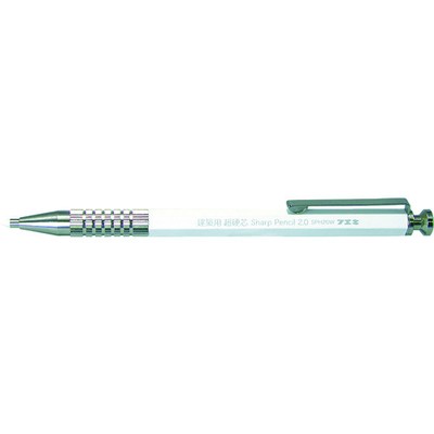 フエキ 建築用シャープペンシル2.0mm超硬芯 白 SPH20W-Hメーカー：不易糊工業(株)【特長】●ハードな使用に適した、オール真鍮製ボディー・金属製メカ採用の建築用シャープペンシルです。●折れにくく、水濡れ、高温にも強い2mm超硬芯を...