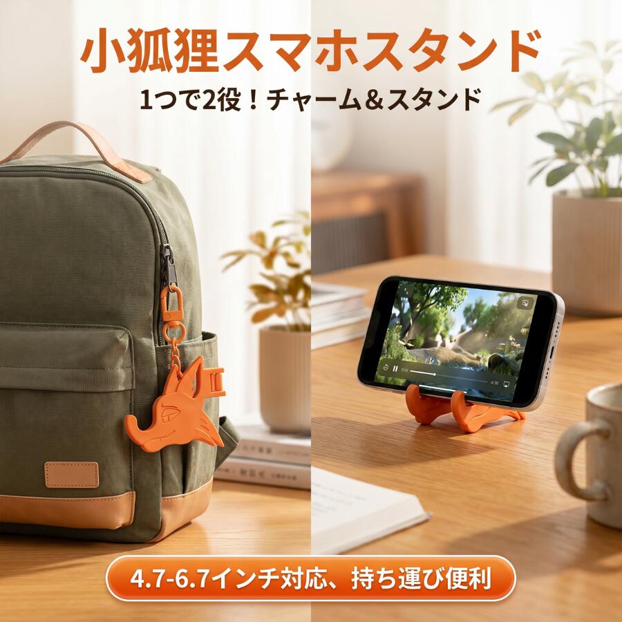 商品詳細 仕様 商品名：バッグチャームキーホルダースマホスタンド 素材：PP カラー：ブラック・グレー・オレンジ・ホワイト・コーヒー 特徴 【究極の携帯性】キーホルダー感覚で持ち歩ける！何ならバッグに飾りとしてつけてもいい！ 折りたたみ時わ...