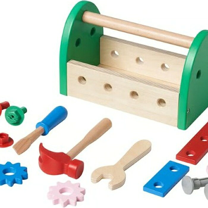 こんな遊び時間に 大人のまねをしながら、作る、直す、考える遊びができる工具セットです。 お客様にうれしいこと 手を動かすごっこ遊びを通して、想像力や会話のきっかけを作れます。 選びやすい理由 複数の工具パーツがあるので、ひとり遊びにも親子の...