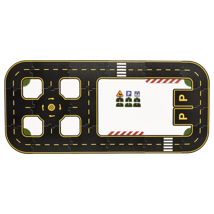 RAVUNGE レヴンゲは、道路を自由につなげて車遊びを楽しめる、23ピース入りの木製ロードセット。 IKEAらしい北欧デザインと子供部屋で使いやすい実用性を両立しています。道路パーツを並べ替えて街づくりや車遊びを楽しめます小さな手でも扱い...