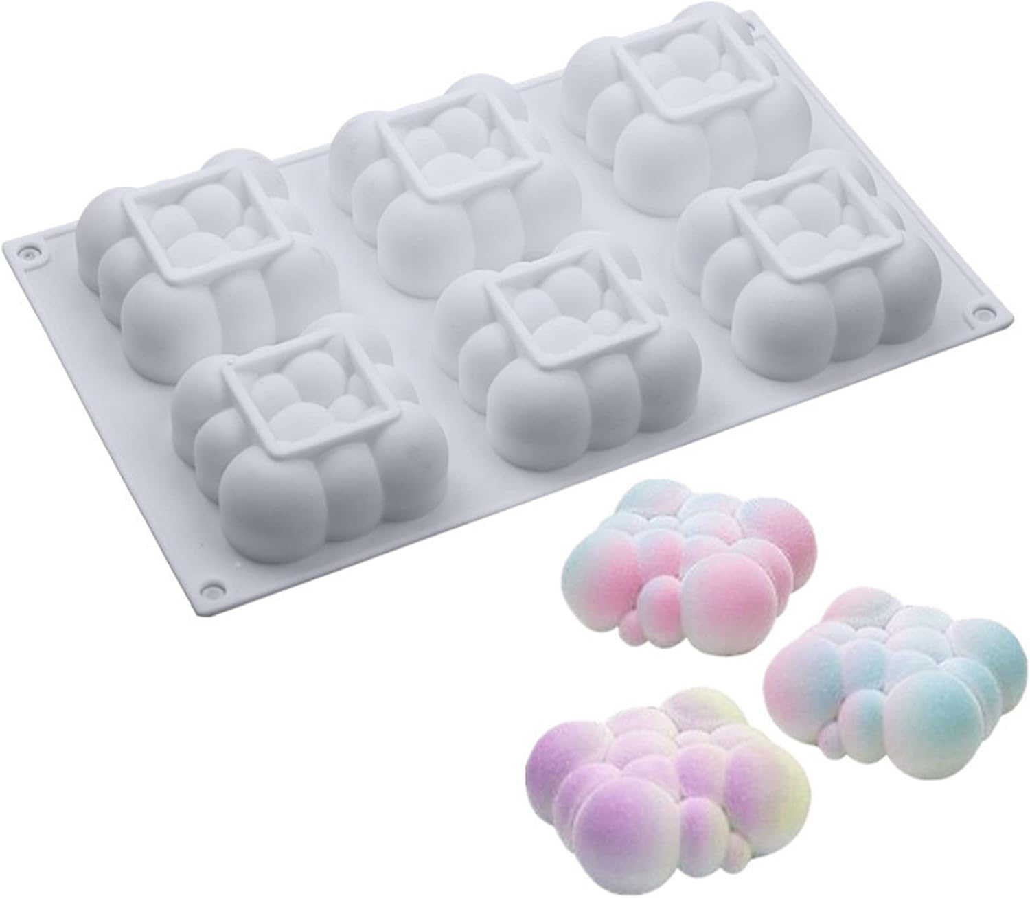 シリコン型 シリコンモールド 6個取り 曇型 お菓子 ケーキ diy 3dケーキシリコンモールド DIY 3D 手作り 道具 diy3dモールド マフィン プリン ムース ベーキング チョコレート バレンタイン 取り出しやすく、食洗機も対応...