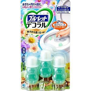 便器に花びらジェルを2つデコり、心地よい香りで水ぎわの汚れを抑える 洗浄成分でしっかり洗浄し汚れ付着防止効果あり 1本で約10日間、3本入りで約1ヶ月分使用可能 流れる水は無色 浄化槽及びバクテリアに影響を与えず安心 【ご注意】原材料名およ...