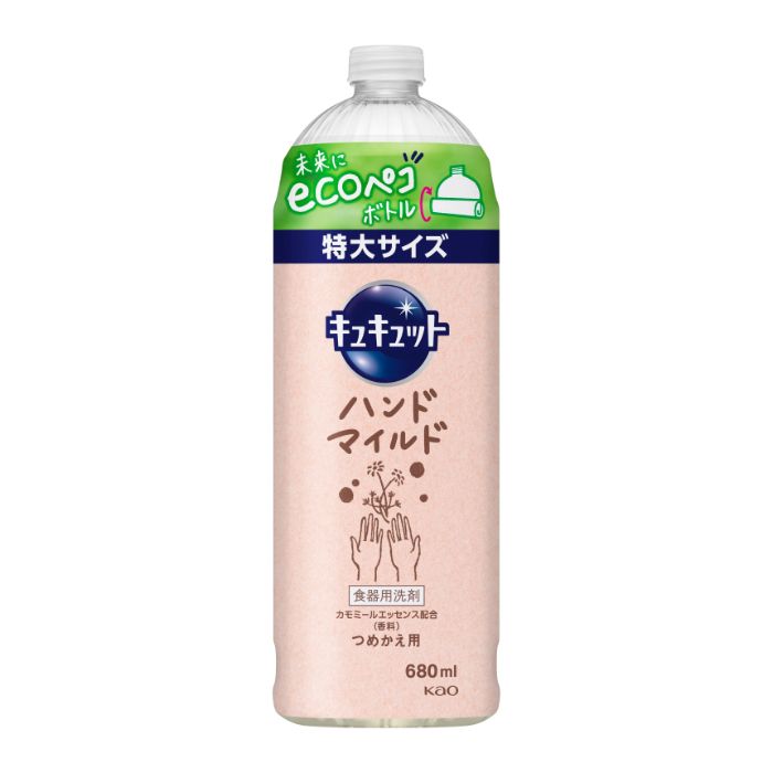 ・スキンケア発想で手肌にやさしい配合 ・うるおいキープ処方で食器洗い中の手肌をいたわる ・油汚れに強く一度にキュキュッと落とす ・カモミールエッセンス配合の香り付き ・使いやすさと環境に配慮したつめかえ用ボトル 原産国：日本区分：日用品発売...