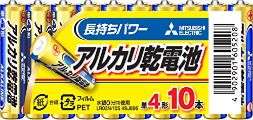 ・単4形アルカリ乾電池10本入りパック ・総合性能とコストパフォーマンスに優れる ・長期保存可能で安心の品質保証 ・水銀不使用で環境に配慮 ・幅広い用途に対応 原産国：中国区分：日用品発売元/製造元等：三菱電機Lネットワーク 広告文責：有限...