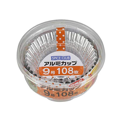 お弁当のおかずの仕分けに最適なアルミカップ108枚入り。 サイズは9号（約5.5×10×10cm）。 材質はアルミニウムはく。 普段使いや業務用としても便利なベーシックアイテム。 中国製。 【ご注意】原材料名およびアレルゲン（アレルギー物質...