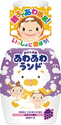 液体タイプの泡入浴液で、ふわふわの泡が湯面に広がります。 ぶどうの香りと保湿成分（モモの葉エキス）を配合。 お湯に色はつきません。 大切な親子のバスタイムをより楽しくします。 本品と他の入浴剤の併用は避けてください。 原産国：日本区分：浴用...