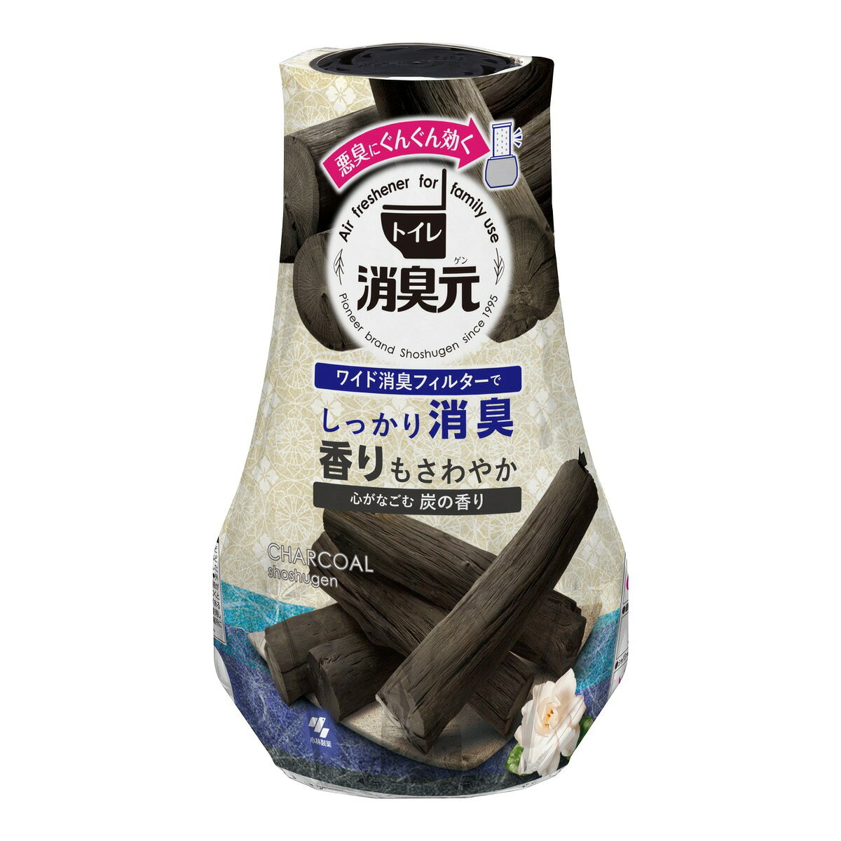 デコボコ加工のワイド消臭フィルターが悪臭をキャッチししっかり消臭します。 落ち着いたウッディの香りを中心に、フローラルとバニラの甘さをアクセントに加えた温かみのあるオリエンタル調の香り。 シャバシャバで香りリフレッシュ。 消臭フィルターを引...