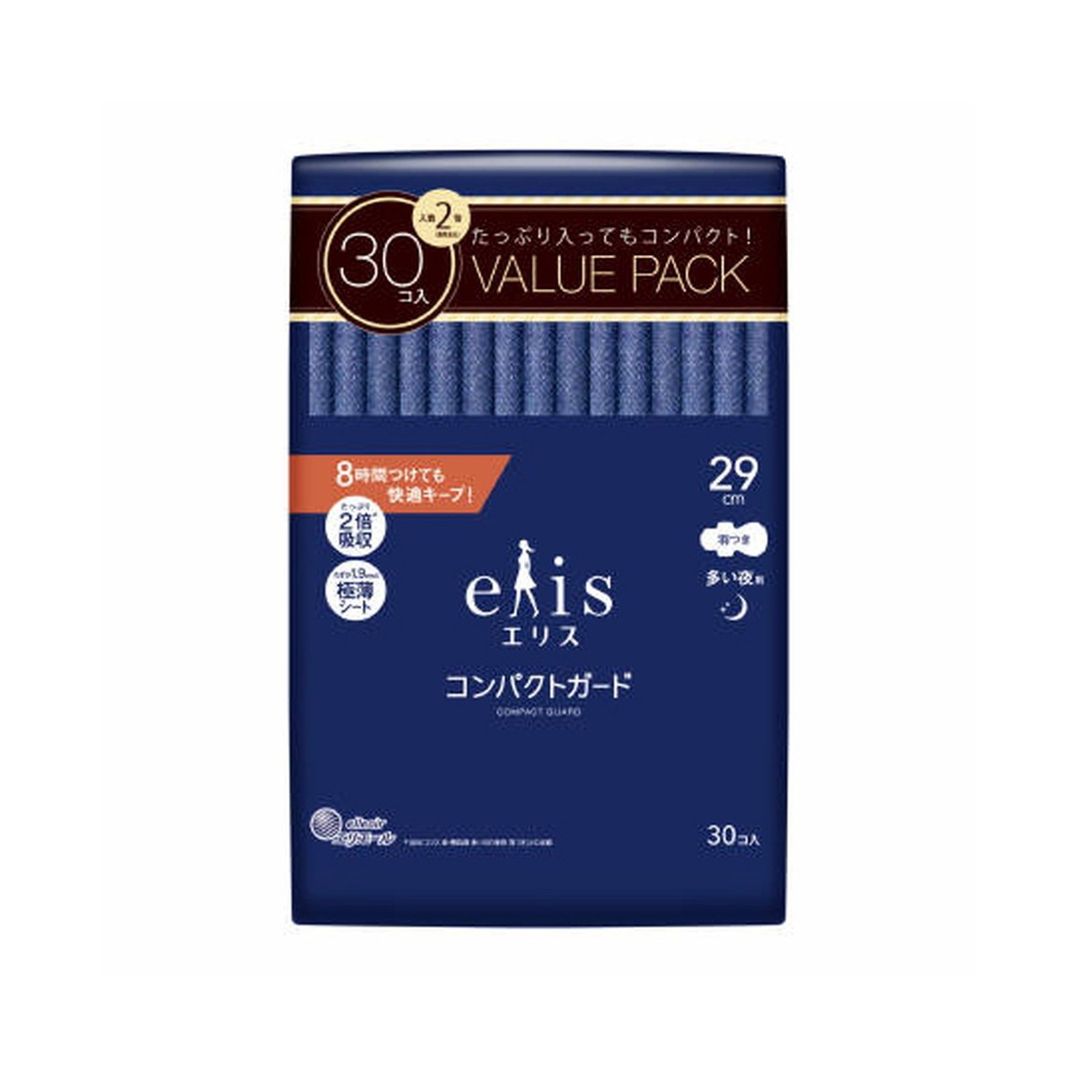 ・8時間つけても快適キープ。 ・超吸収ポリマーをぎっしり詰め、普通のナプキンの2倍吸収。 ・極薄1.9mmのシートで持ち運びに便利。 ・動いてもしっかり固定でモレ安心。 ・足まわりの違和感を低減。 ・医薬部外品で日本製。
