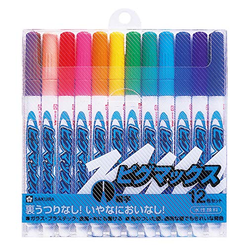 12色セット/-/ZPK-S12・パッケージ個数:1・b対象性別 :/b男女共用裏うつりせず、いやなにおいがありません。ガラス・プラスチック・金属・木などにも描けます。不透明調インキなので色のついた面、透明な面の上に描いてもきれいな発色が得...