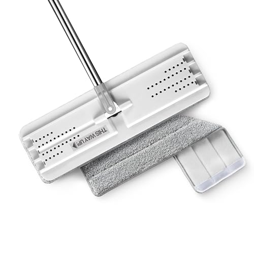 ホワイトグレー/50 Mop with 13 Mop-head/211-GPTZ-01-JM・パッケージ個数:1・360度回転設計 フラットモップヘッドは360度自由に回転し、手の届きにくいコーナー、家具の下、壁まで簡単に掃除できます。 こ...