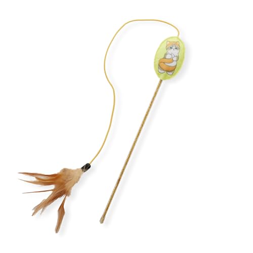 本体イエロー/羽根/4582725982145・Color:イエロー・猫が大好きな天然の羽根が、鳥のようにランダムに動くことで、ねこの狩猟本能を刺激し、飽きずに楽しく遊べる仕様に。・伸び〜るゴムひもが、ダイナミックな遊びを実現します。・ステ...
