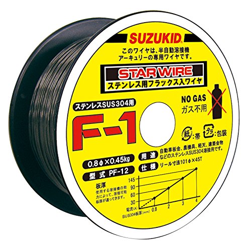 イエロー/0.45/PF-12・PatternName:単品・パッケージ個数:1・用途:ステンレス用・重量:0.45kg・ワイヤ径:0.8mm・ワイヤ長:約140mスターワイヤF-1総称 ノンガス用ステンレス溶接ワイヤ フラックス入りワイヤ...