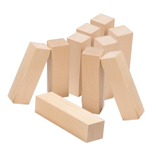 セット内容：10個セット。10×2.5×2.5cm*10個。・優れる材質：木彫りブロックは良質の素材で作られており、耐久性があり安全に使用できます。・完璧な処理：それは細かく処理され、滑らかでバリなしです、絶妙な質感と繊細なラインは両手に刺...