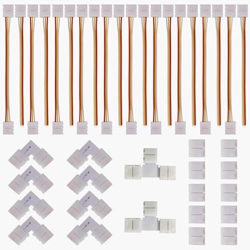 モダン-/-/T738・ 3ピンLED延長ケーブル接続キット：LEDストリップ用の完璧なアクセサリーキットです。複数のコネクタが含まれており、カラフルなDIY LED照明プログラムで使用されるほぼすべてのコネクタを満たし、理想的な効果を示し...