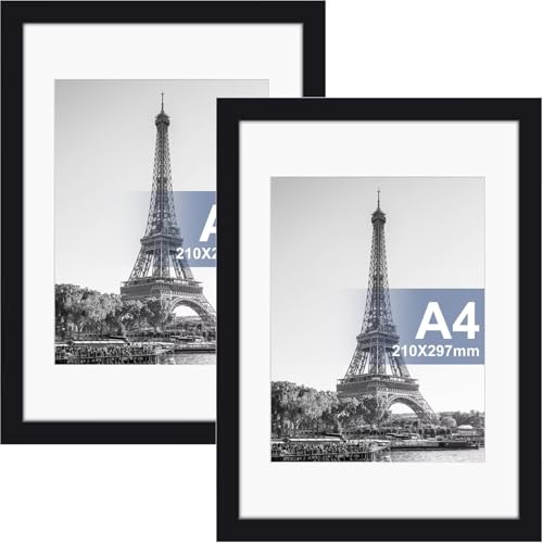 ブラック 2個セット/A4 29.7*21cm/-・Size:A4 29.7*21cmColor:ブラック 2個セット・クラシック＆耐久性頑丈なフレーム、高精細カバー、安全な梱包で、Raoendis額縁 a4はあなたの写真を保護し、クリアな...