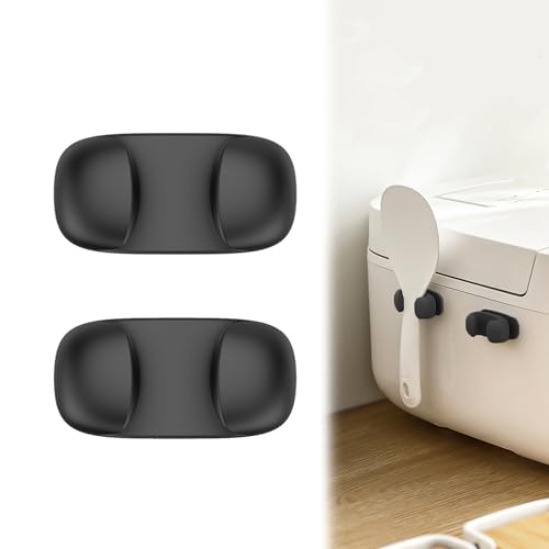 1/-/XF871・商品仕様パッケージ内容:しゃもじホルダー*2個入り、素材：シリコン、色: ブラック、サイズ：長さ4*幅2*高さ2.1cm。・高品質の素材耐久性のあるシリコン素材を使用し、防水性に優れ頑丈。湿気の多い環境でも長期間使用可能...