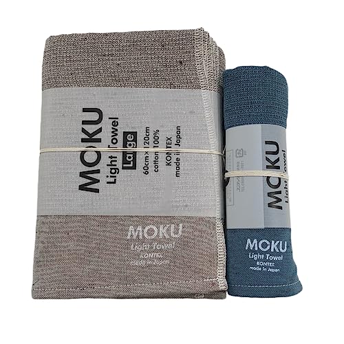 シンプルLグレー＆Mターコイズ/60×120cm/-・Color:Lグレー＆Mターコイズ・セット内容MOKU Lサイズ1枚　MOKUMサイズ1枚 サイズMOKU L 60×120cm MOKU M 33×100cm 素材綿100％ 今治クオ...