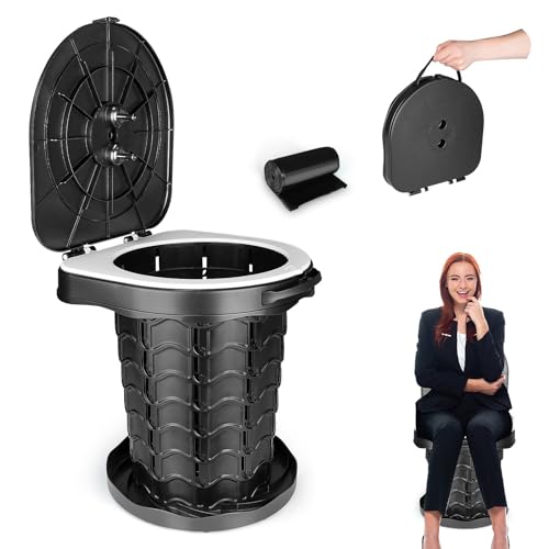 ブラック/-/-・Color:ブラック・更新されたキャンプ用ポータブルトイレ:強化absプラスチック、70のロックバックル、および滑り止めベースで作られたaydiwopsポータブルトイレは、優れた安定性と耐久性を誇ります。市場の他のものを凌...